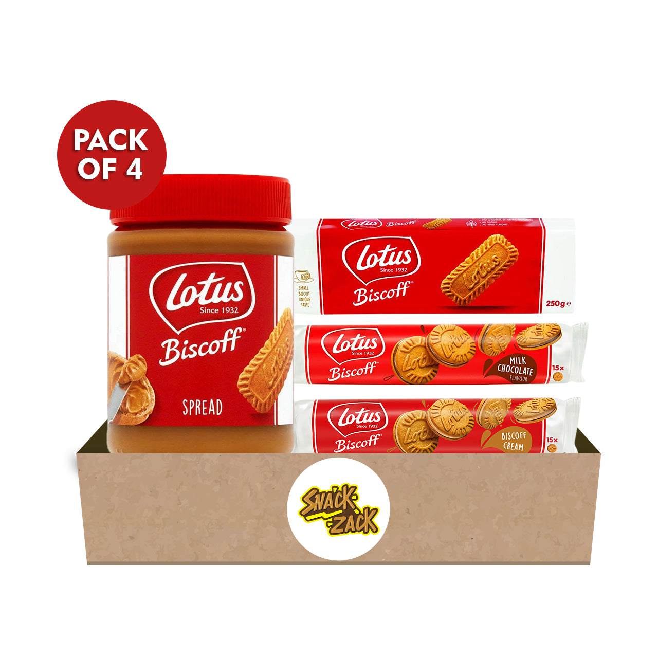 KLotus Biscoff Pack In India | KLotus Biscoff Combo Pack 4 | Snack Zack