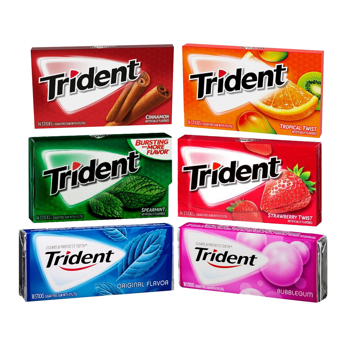Trident Bubble Gum Combo Pack Of 6